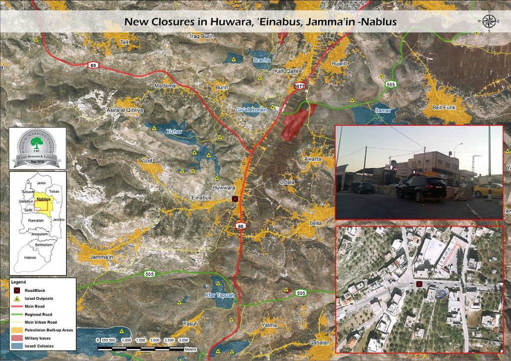 With nine closures on main and sub roads of southern Nablus city: the ...