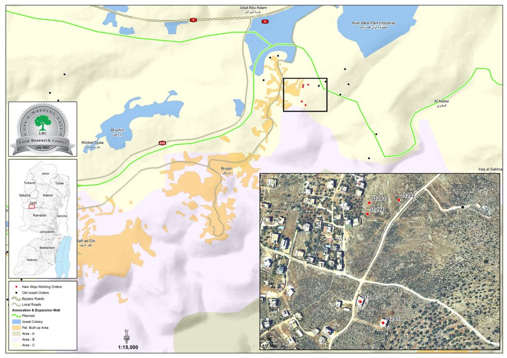 Israeli Notices Target many Structures in Bruqin town/ Salfit ...
